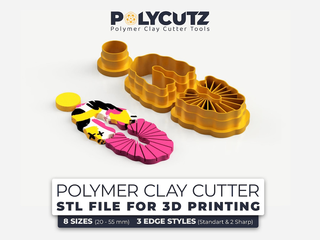 Sunburst Spiral Clay Cutter Set STL File Abstract Artistry Polymer ...