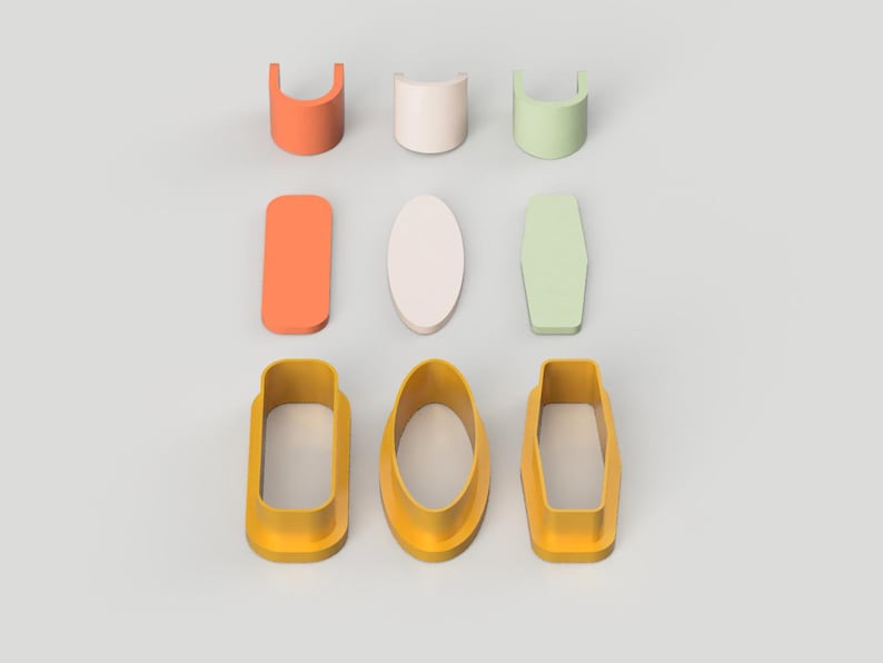 Elegant Shapes Huggies Earring Clay Cutter STL Trendy Geometry Huggies ...
