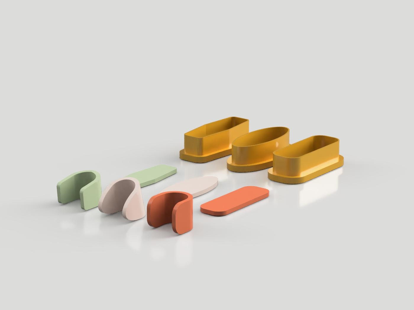 Elegant Shapes Huggies Earring Clay Cutter STL Trendy Geometry Huggies ...