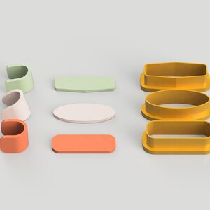 Elegant Shapes Huggies Earring Clay Cutter STL Trendy Geometry Huggies ...