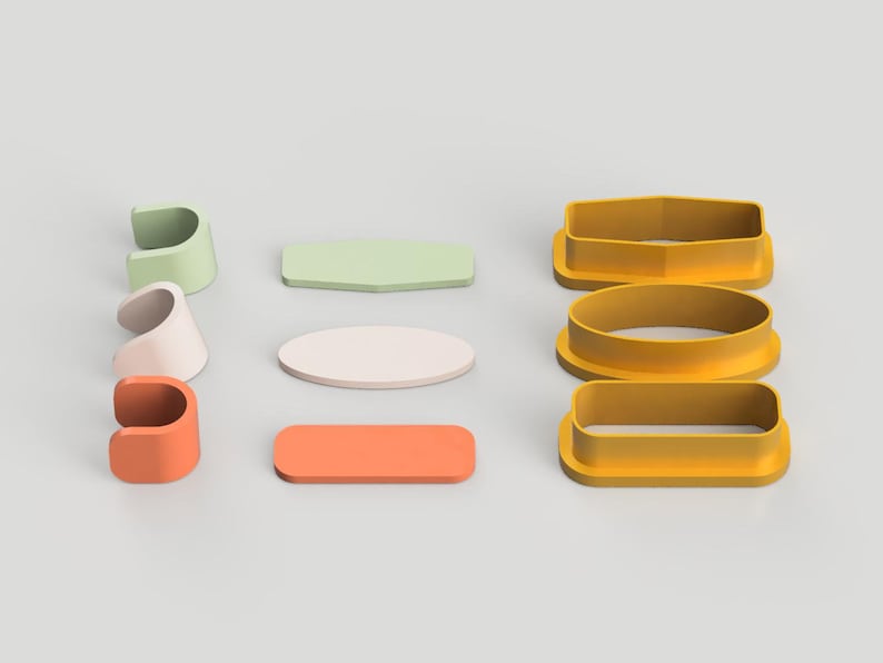 Elegant Shapes Huggies Earring Clay Cutter STL Trendy Geometry Huggies ...
