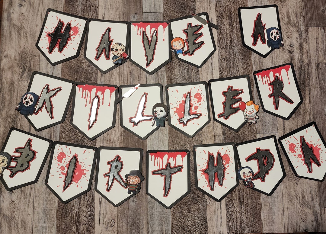 Classic Horror Movie Banner Killer Birthday Banner Horror Movie ...