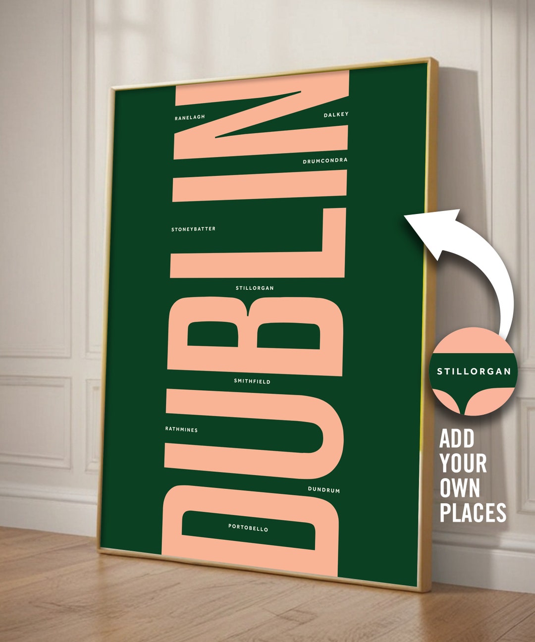 Custom City Poster Dublin Poster City Street Print Customized City Print Custom Map Poster