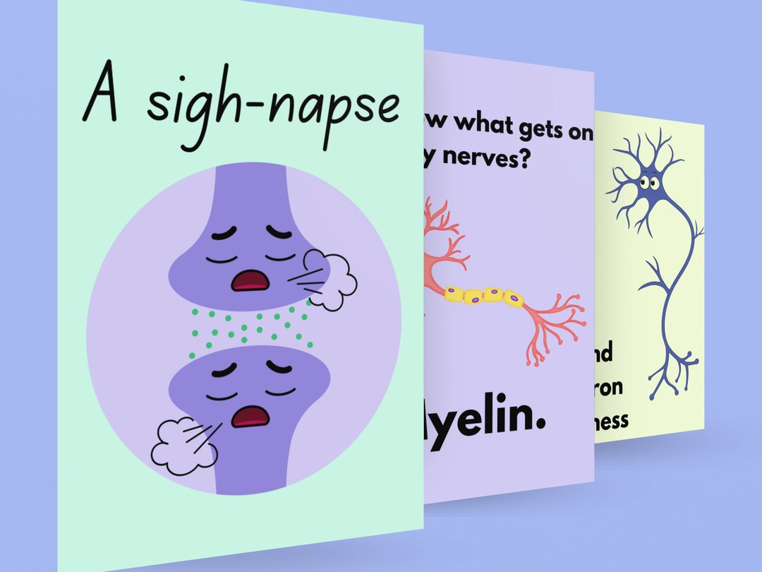 Neuroscience Puns (set of 3) Printable Posters, Science Posters ...