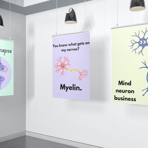 Neuroscience Puns (set of 3) Printable Posters, Science Posters ...