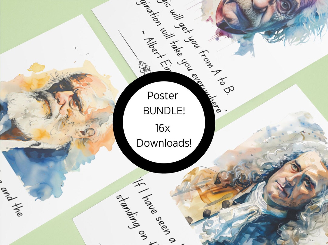 Classroom Science Posters Bundle Famous Scientist Quotes | 16X Digital ...
