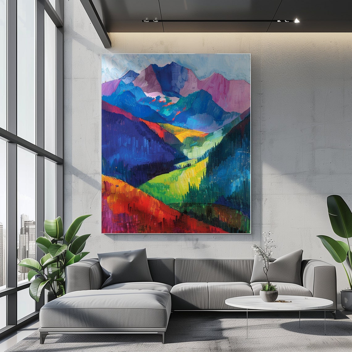 Tatra Mountains, Abstract Art, Abstract Mountain Artwork, Colorful Wall ...
