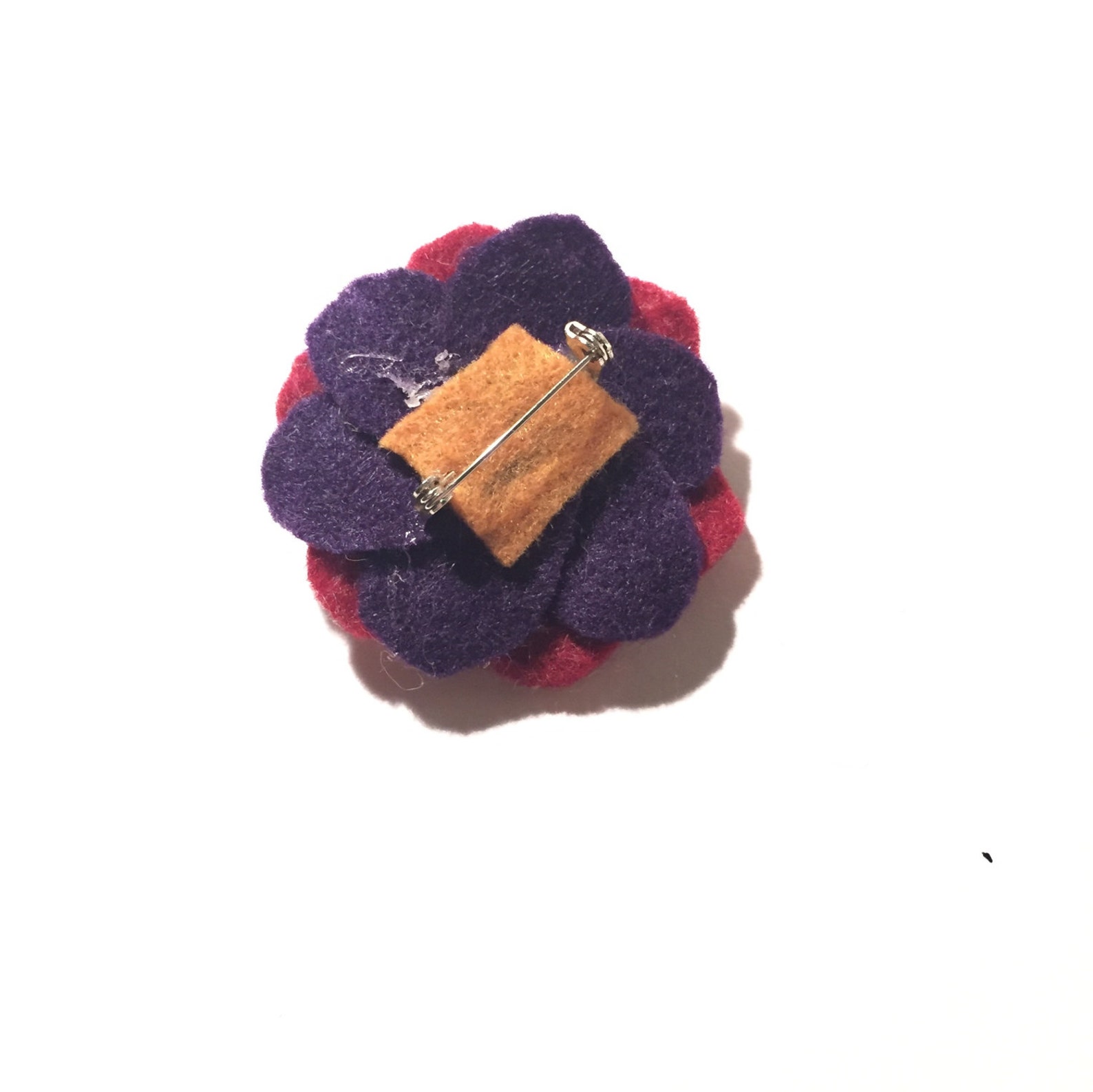 Handmade Brown Fuschia and Purple 2.25in Felt Flower Pin - Etsy