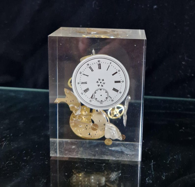 Vintage Lucite Exploded Watch Parts Paperweight Ornament Rare Unusual ...
