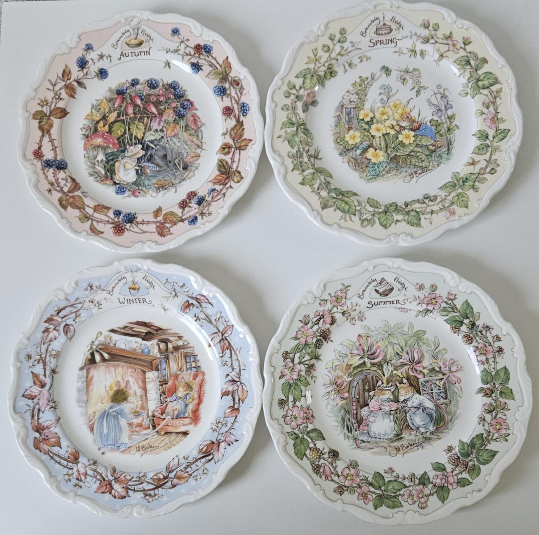 Vintage Royal Doulton Brambly Hedge Set of Seasons Tea Plates - Spring ...