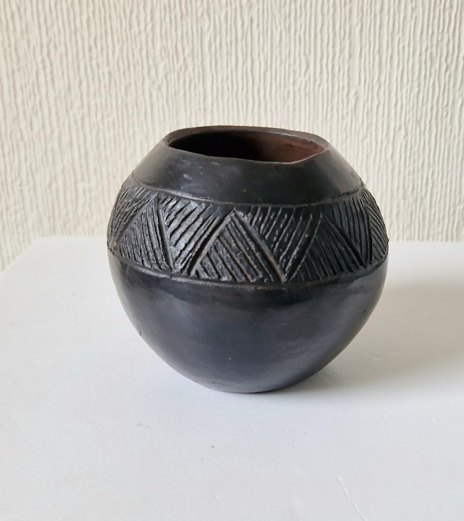 Antique South African Zulu Ukhamba Beer Cup: Handmade Decorated Clay ...