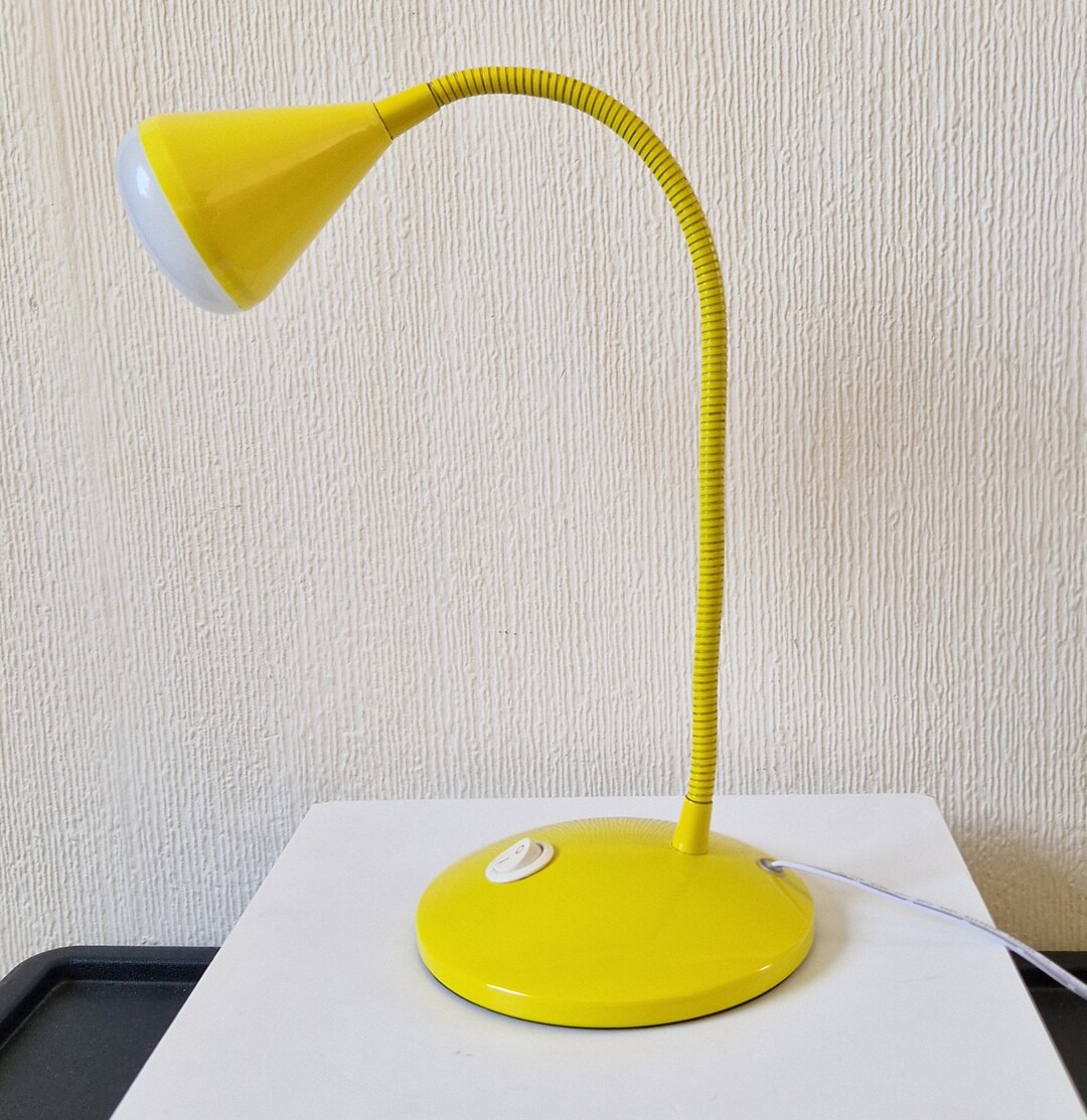 Retro Space Age Desk Lamp Bright Yellow Flexible Neck Rare Design - Etsy