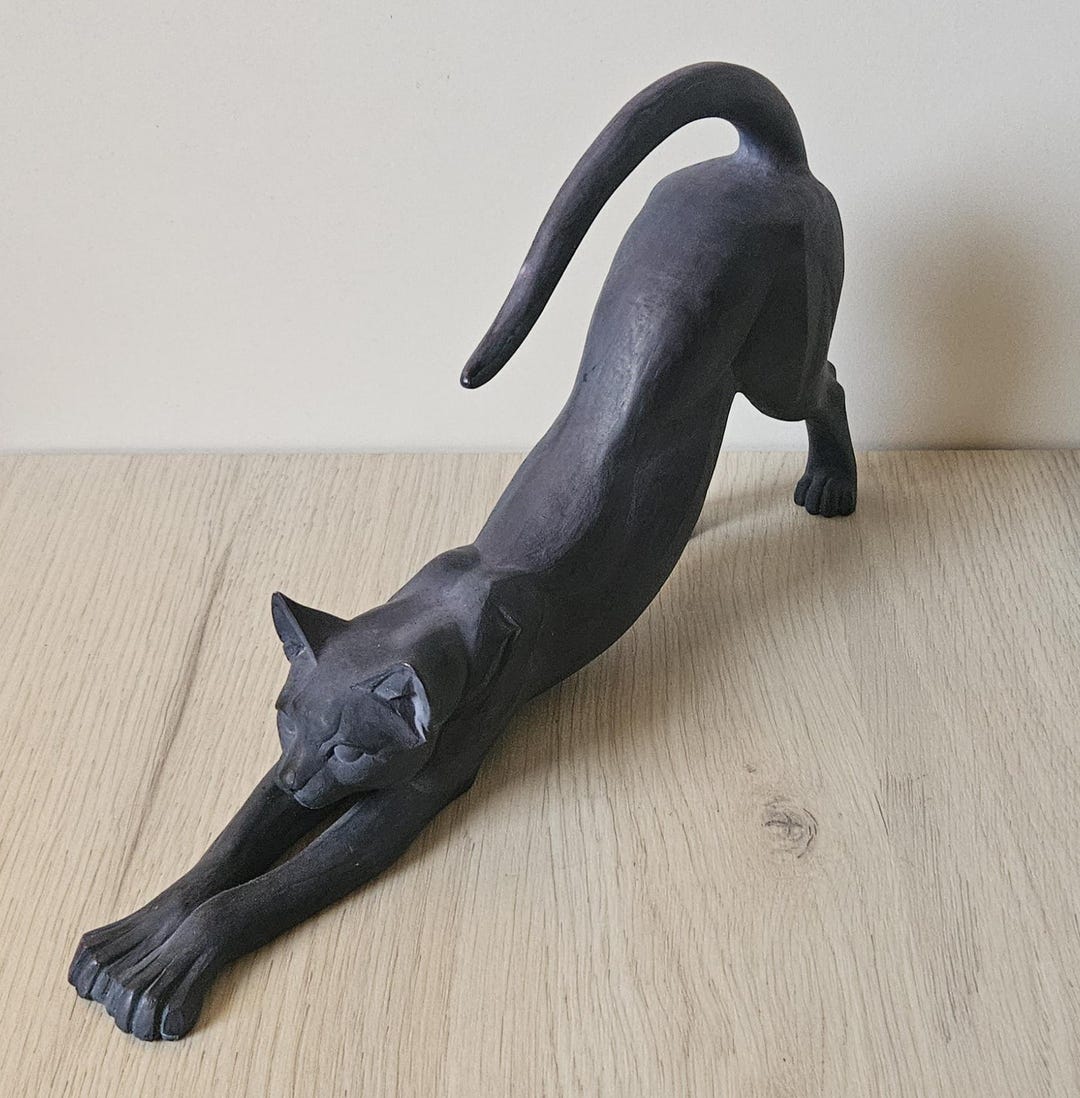 Vintage Cubist Cat Figure Border Fine Arts Cubist Stetching Cat Kitten ...