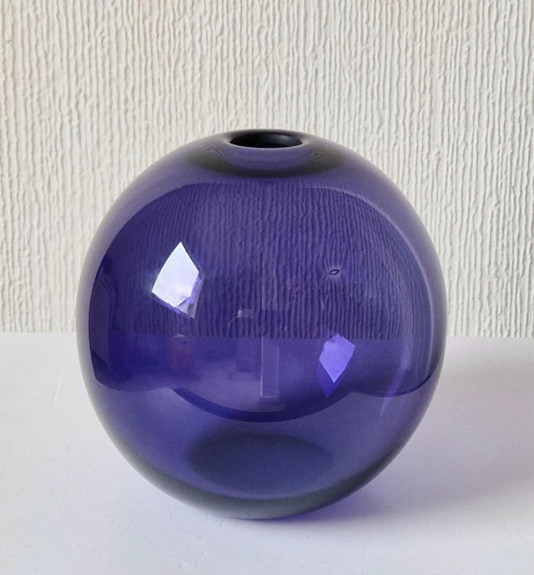 Vintage Purple Loco Art Glass Bulb Designer Vase Signed 2006 - Etsy