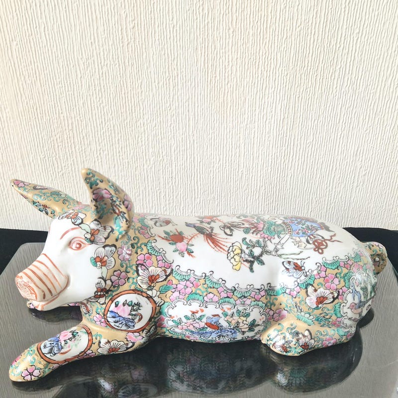 Porcelain Pig - Etsy