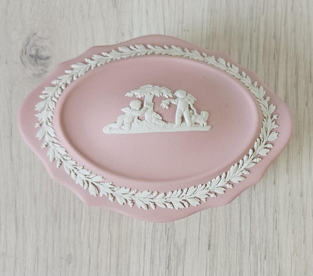 Vintage Pink Jasperware Wedgwood Trinket Box With Lid Neo-classic ...