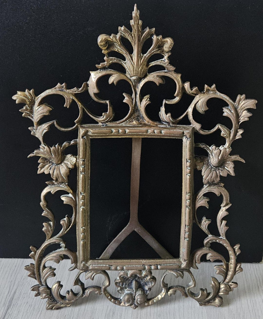 Antique Photo Frame Cast Iron Gilt Ornate French Rococo Style Photo ...