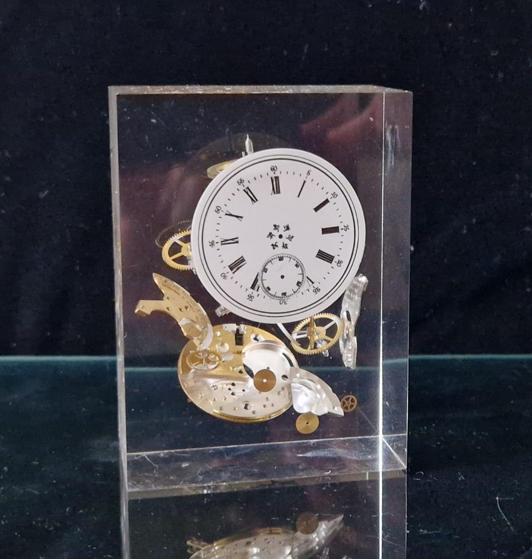 Vintage Lucite Exploded Watch Parts Paperweight Ornament Rare Unusual ...