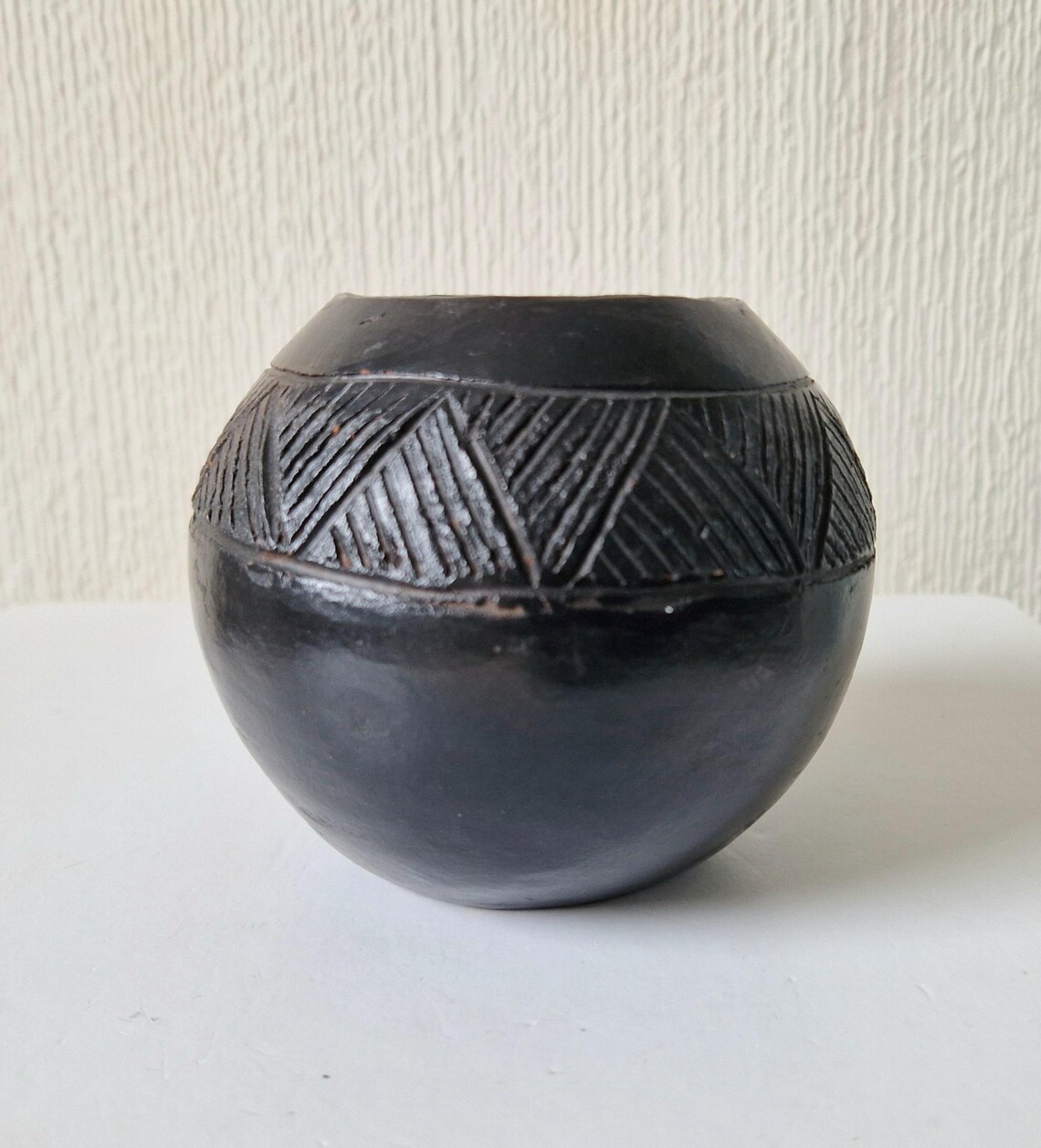 Antique South African Zulu Ukhamba Beer Cup: Handmade Decorated Clay ...
