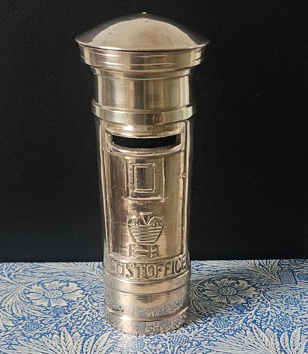 Collectable English Post Box Money Box, Vintage Brass Pillar Box Piggy ...