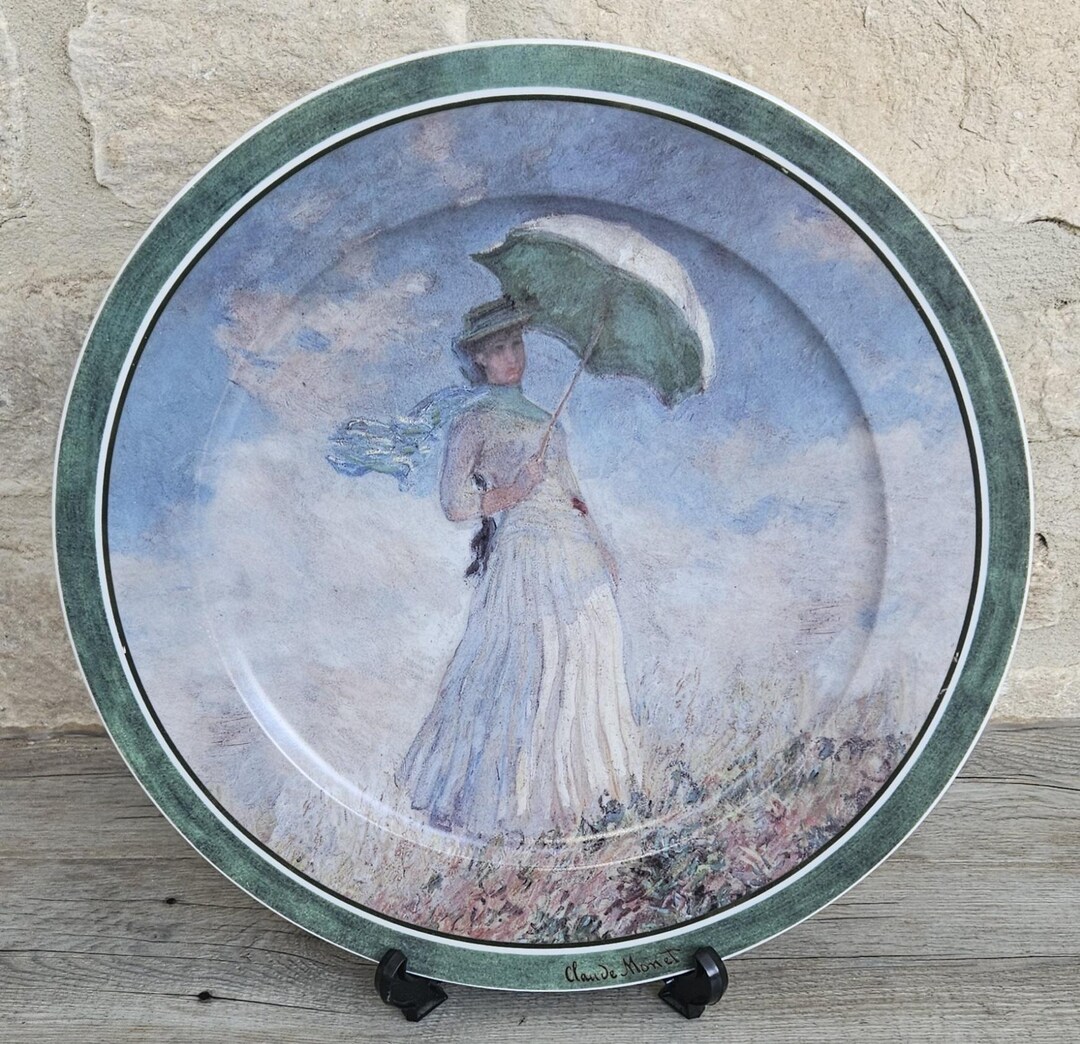 Vintage Very Large Monet Decorative Wall Plate 32cm Diameter Femme a L ...