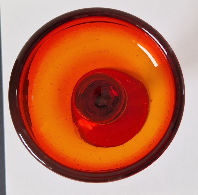 Vintage Blenko Glass Bright Ruby Red Pedestal Pillar Candle Holder - Etsy