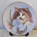 Vintage Cat Plates Set of 2 Floral Decor Wall Plates Collectible Cat ...