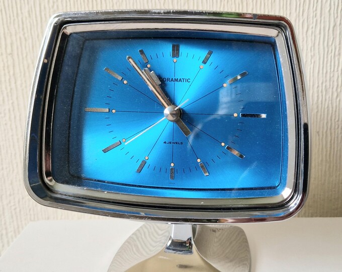 Rare Coramatic Retro Mid-century Battery Table Pedestal Clock With ...