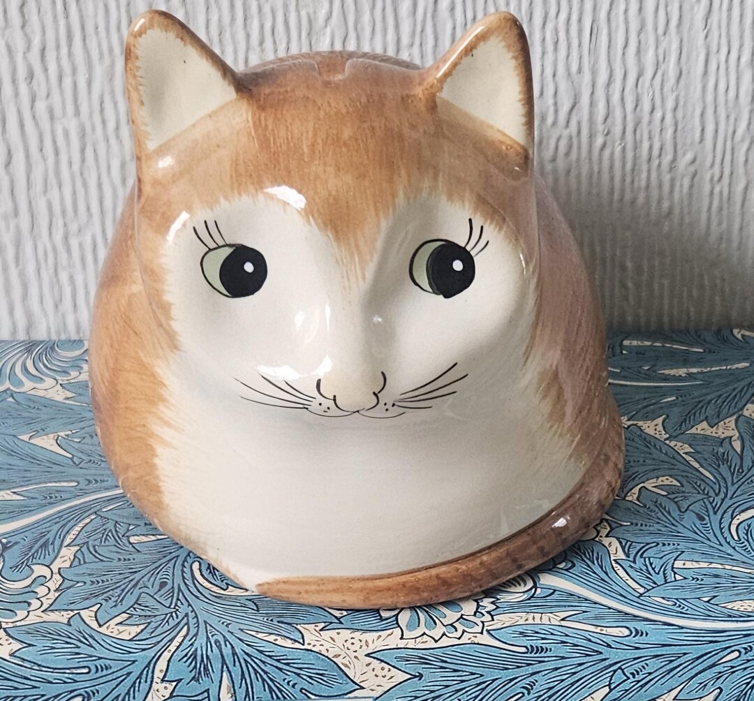 Vintage Pottery Ginger Cat Money Box Piggy Bank Babbacombe Devon Studio ...