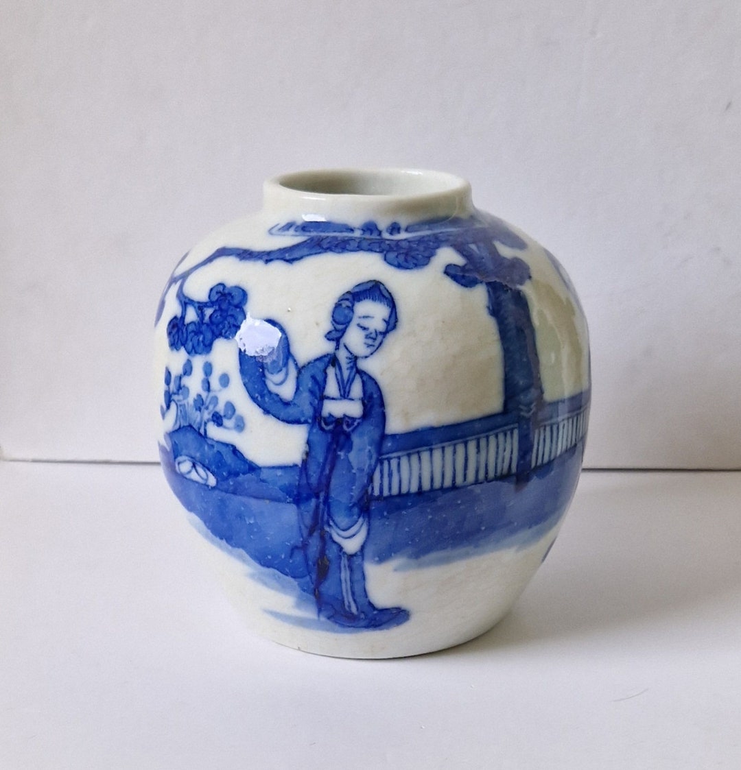 19th Century Chinese Nanking Blue & White Ginger Jar - Etsy
