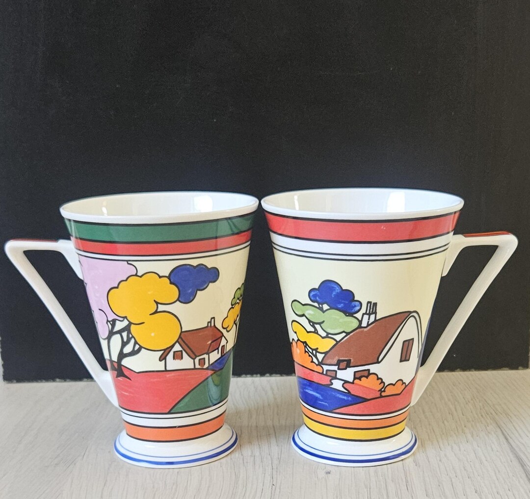 Vintage Pair Art Deco Style Mugs Cup Beaker Wren Giftware "home Sweet ...