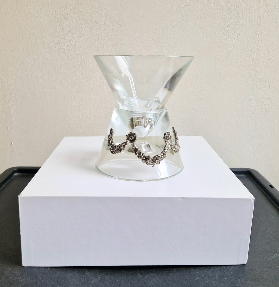 Continental Vintage Glass Conical Caviar Serving Dish & Stand With ...