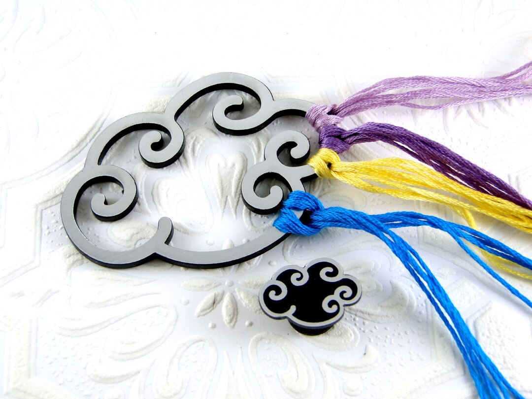 Set Silver Lining Cloud Floss Organizer and Needle Minder - Etsy
