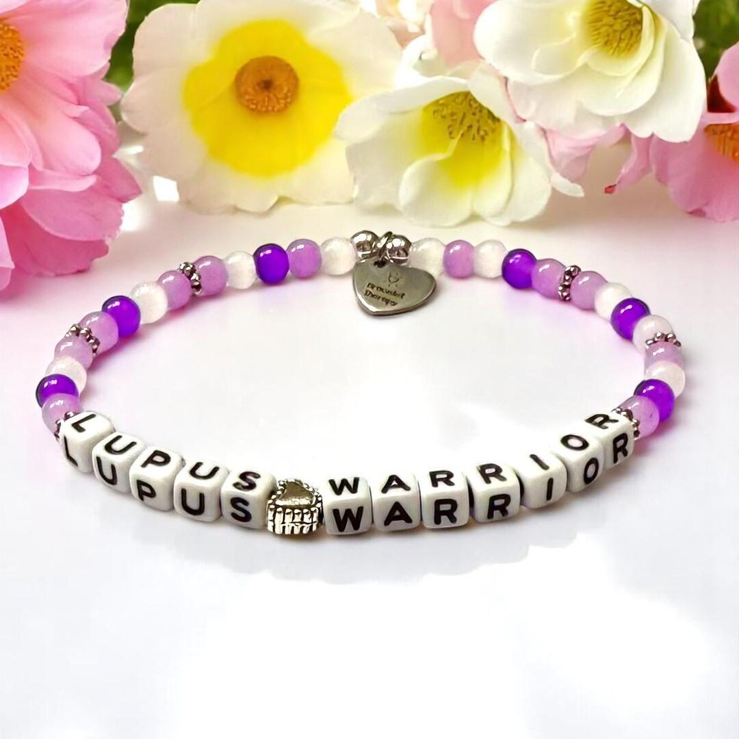 Lupus Bracelet | Lupus Warrior | Lupus | Beaded Word Bracelet | Women's Bracelet | Purple Lupus ...