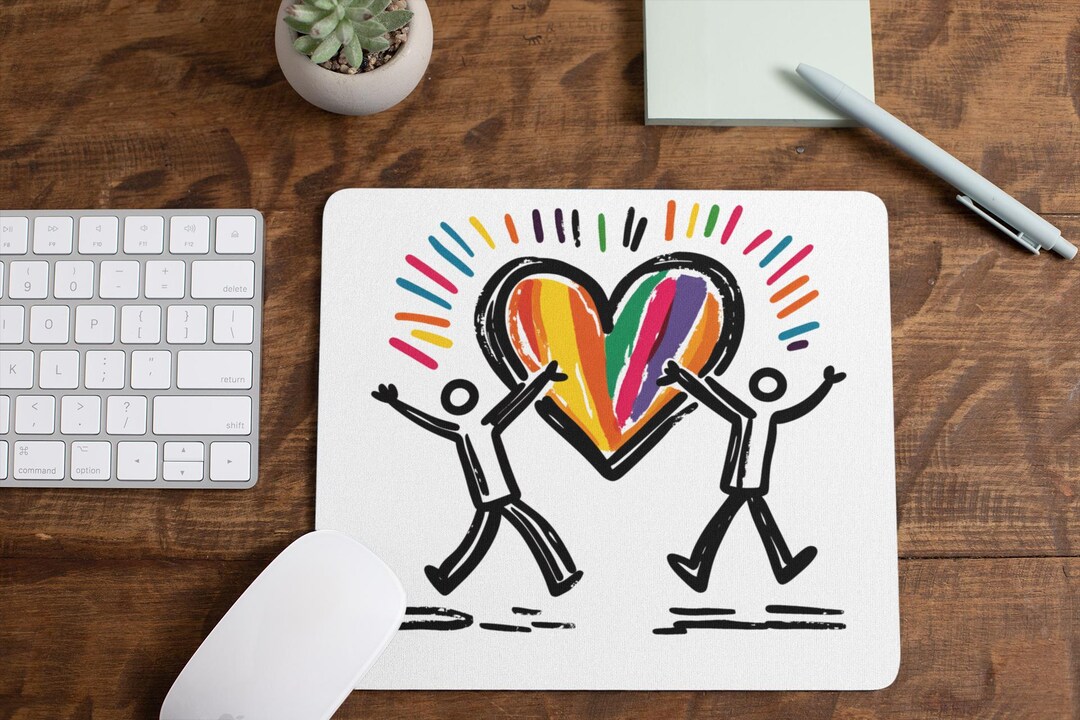 LGBTQ Pride Mousepad With Keith Haring Style Rainbow Art- Pop Art, Gay ...