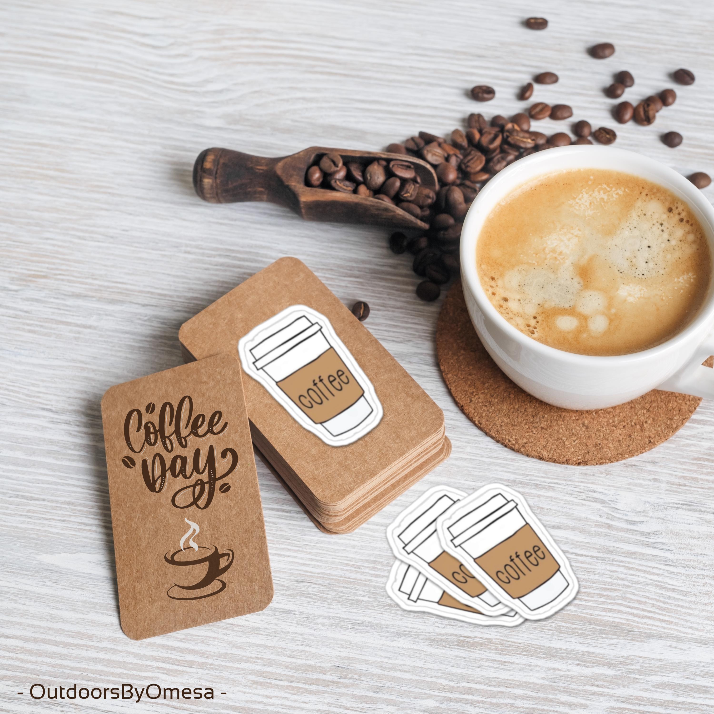 Coffee Cup Sticker, Planner Coffee Stickers, Scrapbook Stickers ...