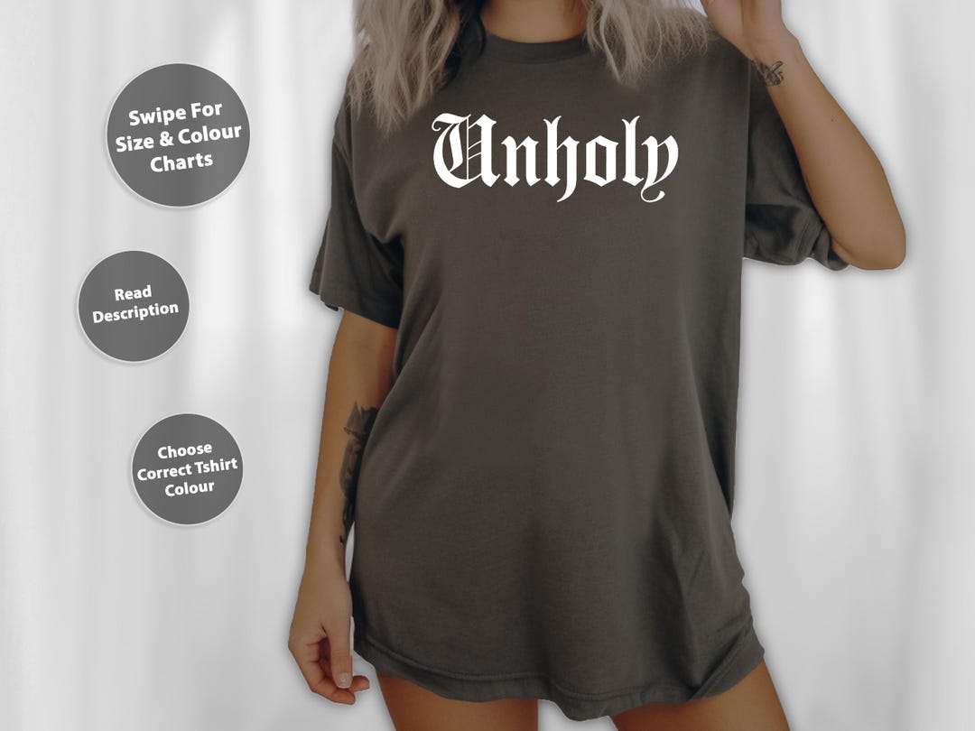 UNHOLY Goth Clothes Punk Rock Goth Satanic Army Atheist T-shirt ...
