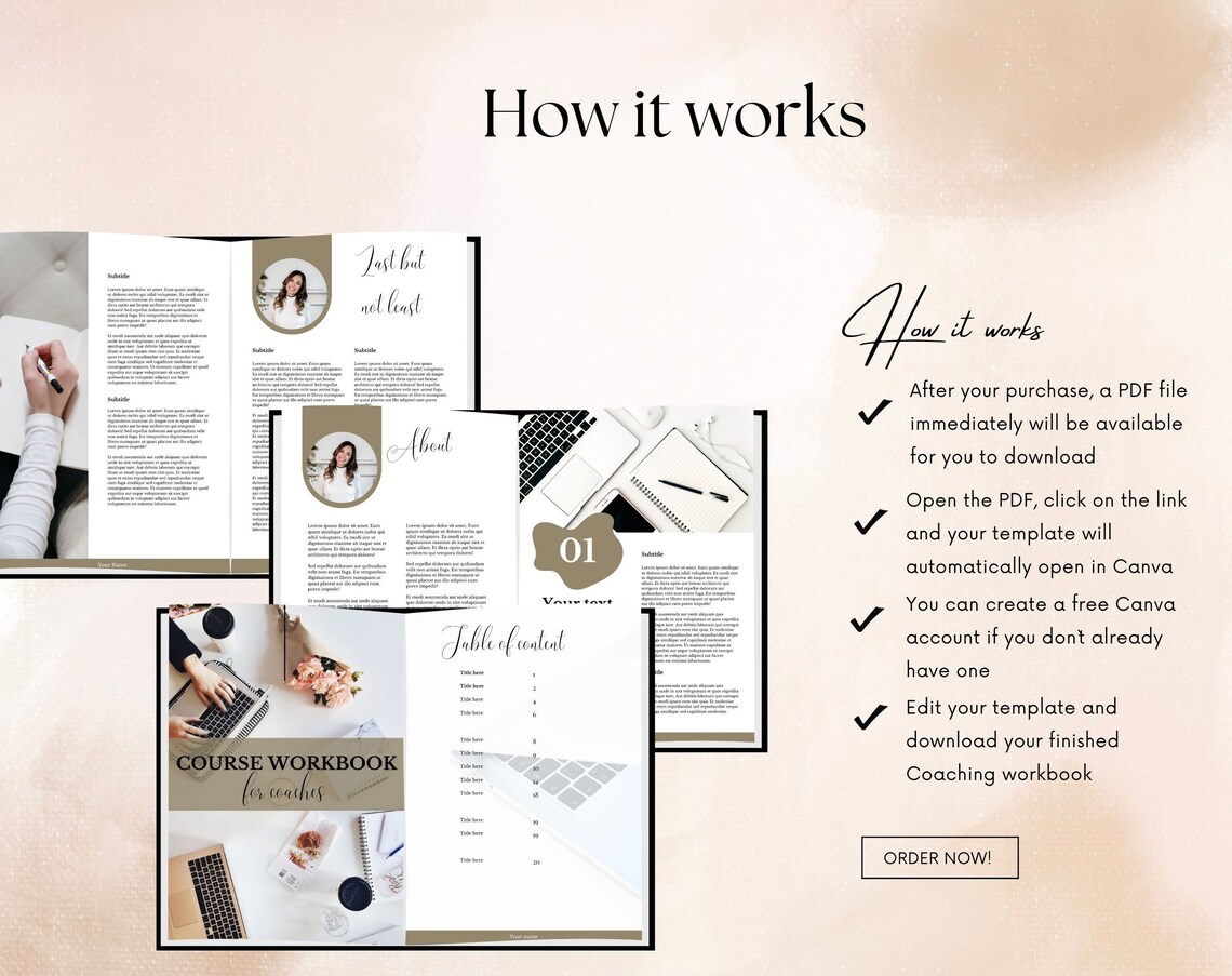 Ebook Coaching Course Workbook Template Canva Fully Editable Spiritual ...