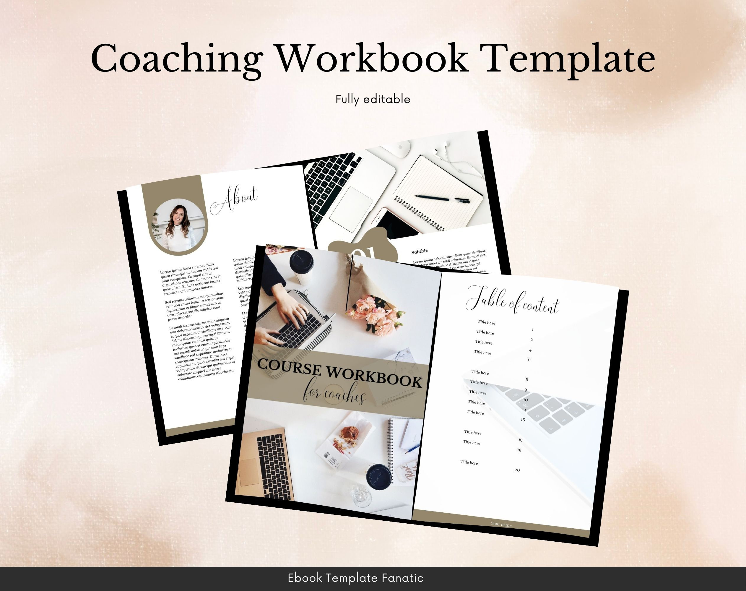 Ebook Coaching Course Workbook Template Canva | Fully Editable | Spiritual Life Business ...