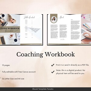 Ebook Coaching Course Workbook Template Canva | Fully Editable ...