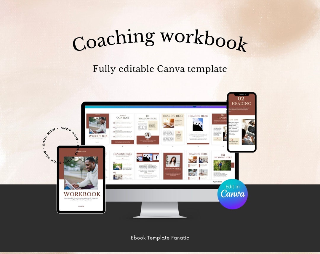 Ebook Coaching Workbook Template Canva | Fully Editable | Spiritual Life Business Coaching ...