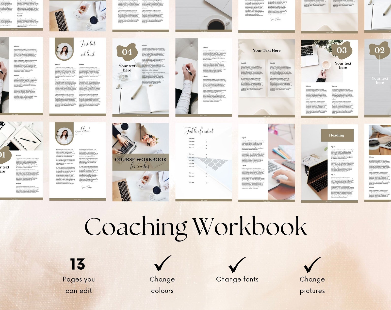 Ebook Coaching Course Workbook Template Canva | Fully Editable | Spiritual Life Business ...