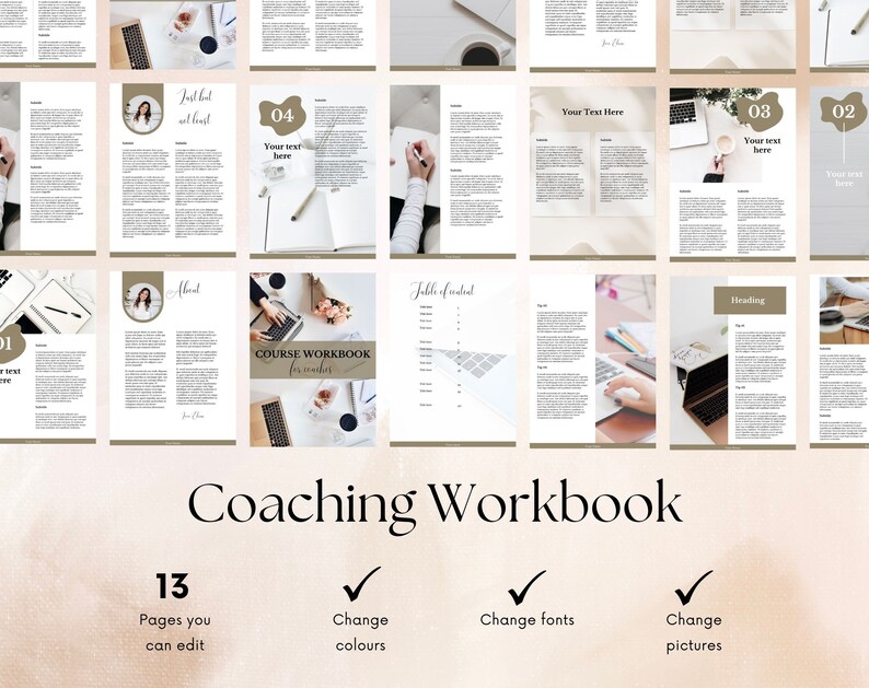 Ebook Coaching Course Workbook Template Canva | Fully Editable ...