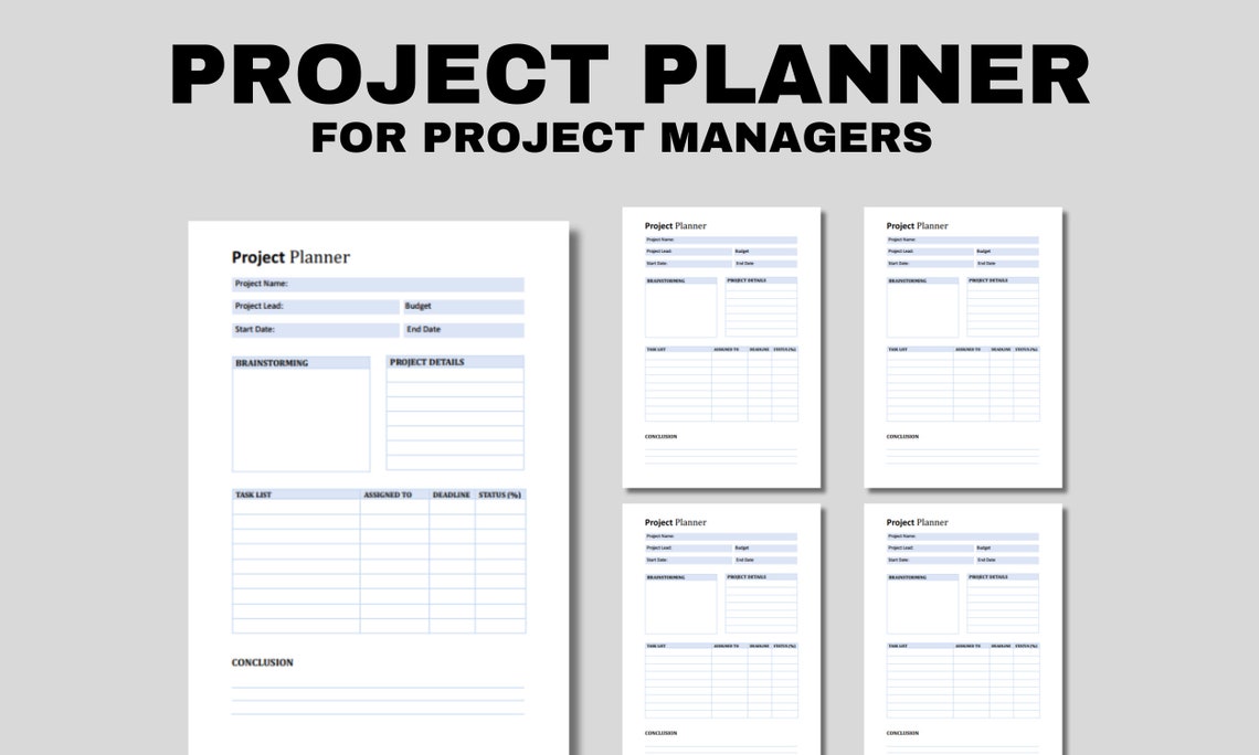 Editable MS Word Project Planner Template, Project Planner, Editable ...