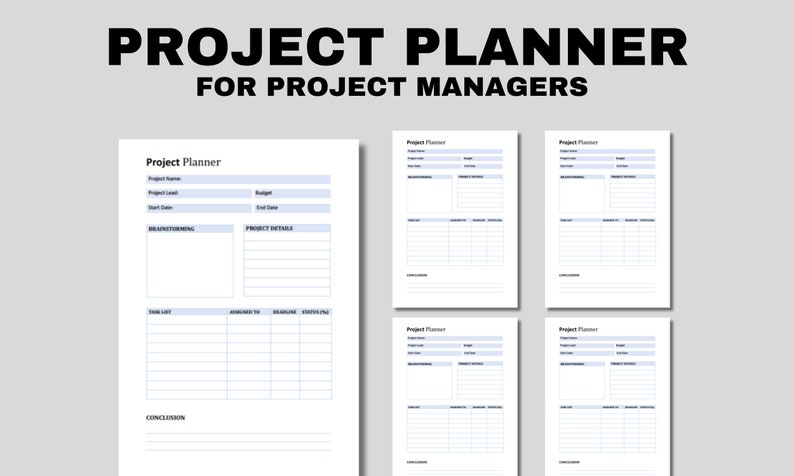 Editable MS Word Project Planner Template, Project Planner, Editable ...