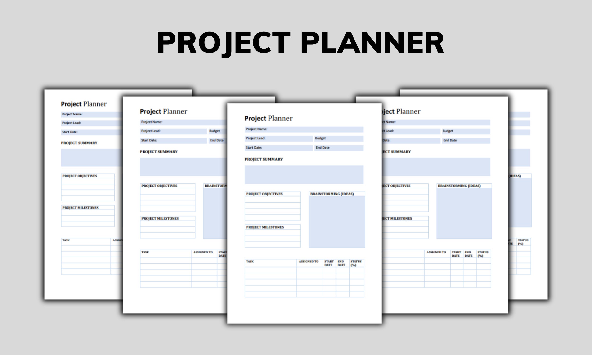 Editable Project Planner Template: MS Word, Printable PDF (digital ...