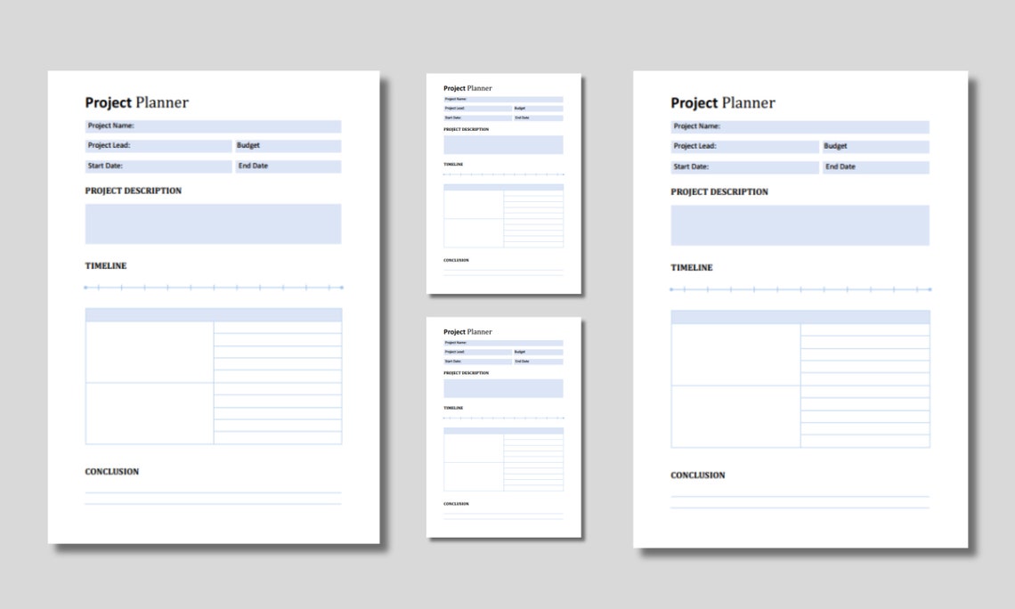 Editable Project Management Planner Template, Project Planner Template ...