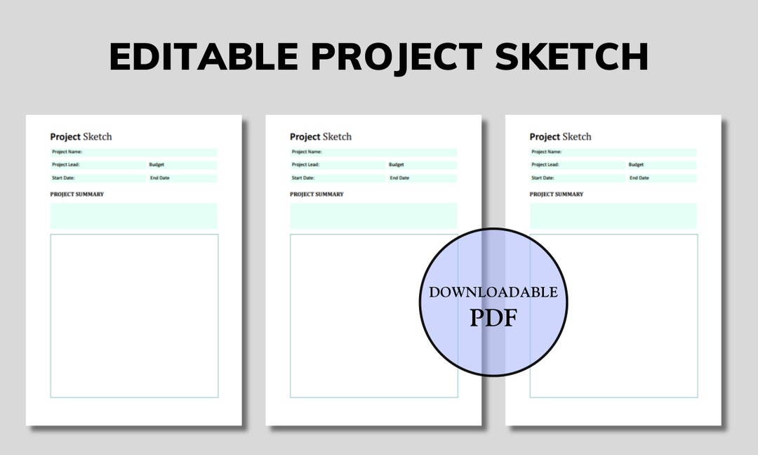 Editable Project Sketch Template, MS Word Project Sketch Template ...