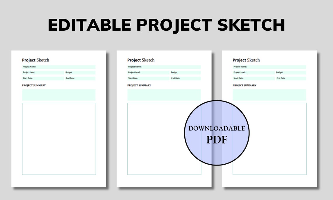 Editable Project Sketch Template, MS Word Project Sketch Template ...