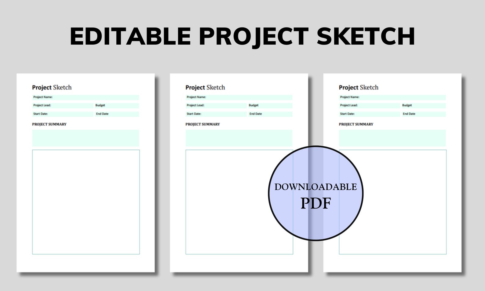 Editable Project Sketch Template, MS Word Project Sketch Template ...